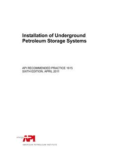 API RP 1615 (R2020) PDF - Norm Library