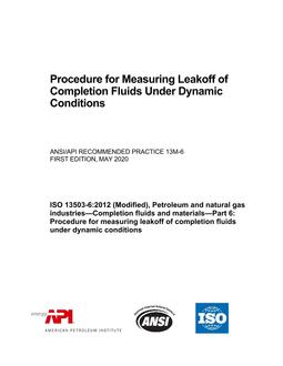 API RP 13M-6 PDF - Norm Library