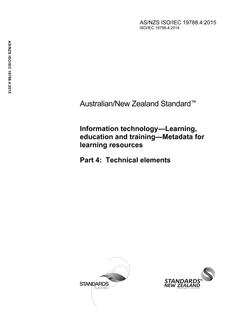 AS/NZS ISO/IEC 19788.4 PDF - Norm Library
